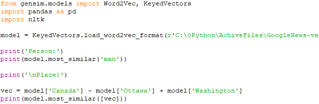 Word2Vec with Gensim