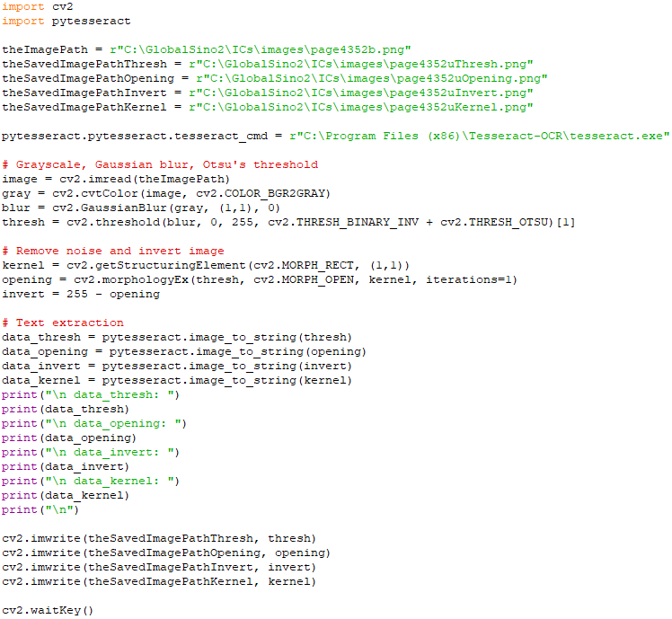 Search/extract text on an image