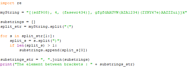 Extract Substrings between Brackets (including Brackets)