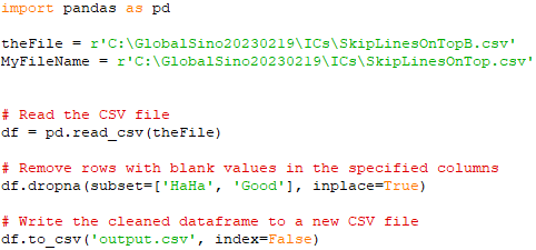 Skip/replace empty cells/NaN value from DataFrame/CSV file