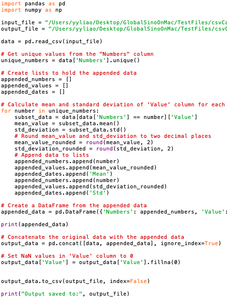 Calculation and data extraction in csv under conditions