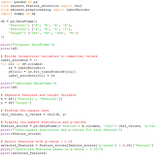 Feature Selection: Chi Square to select dependent and independent variables