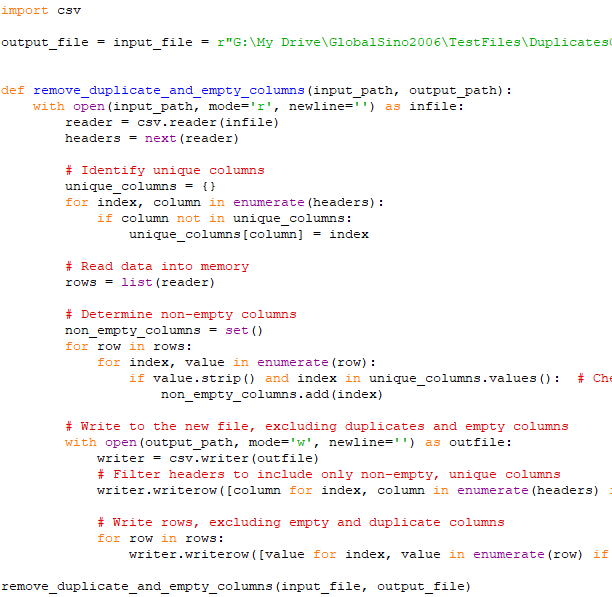 Drop duplicated columns in a DataFrame