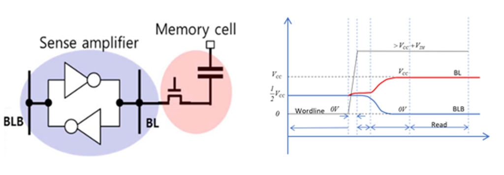 Sense amplifier (SA, S/A) in DRAM